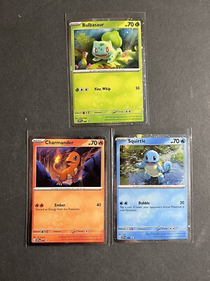 Pokémon 151 Cosmo Holo Promo Bulbasaur Charmander Squirtle SVP 046 047 ...