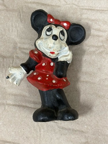 Vintage Mickey & Minnie Mouse Cast Iron Bank HEAVY Collectible Disney ...