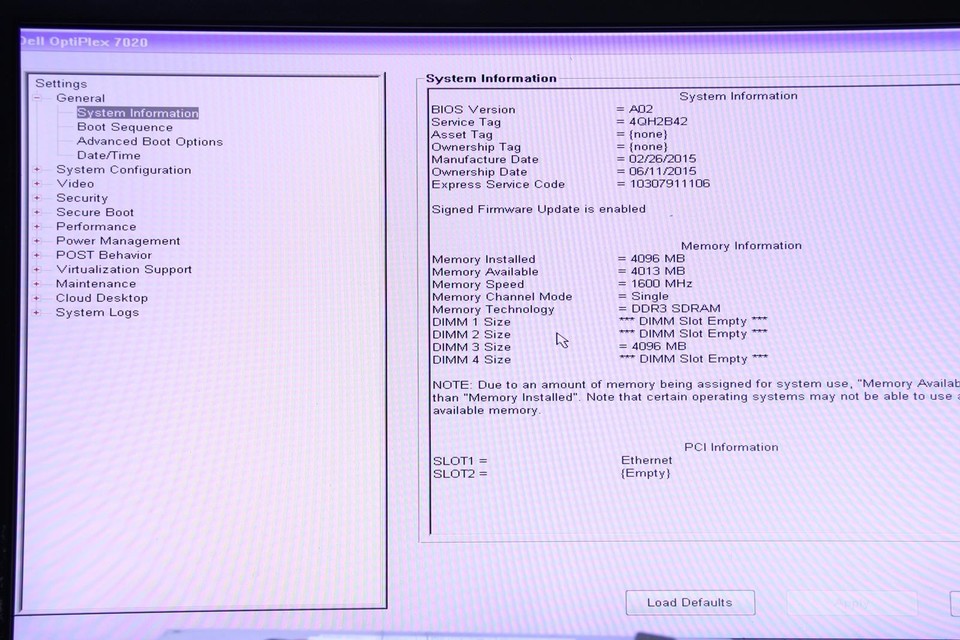 DELL 2YYK5 OptiPlex 7020 Motherboard LGA 1150/Socket H3 DDR3.W/4GB RAM ...