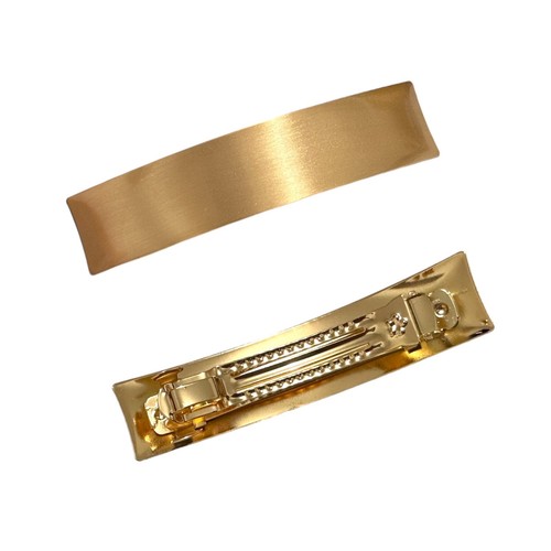 LARGE FRENCH BARRETTE HAIR CLIPS SLIDE GOLD METAL CLIP HAIR ACCESSORIES ...