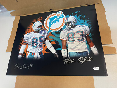 MIAMI DOLPHINS MARK DUPER & MARK CLAYTON DUAL SIGNED 16x20 PHOTO JSA | eBay
