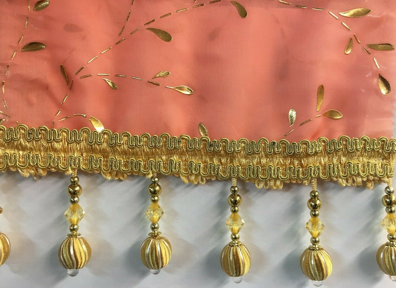 ONE ADELINE BEADED AUSTRIAN VALANCE, FOIL METALLIC | eBay