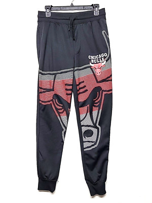 Chicago Bulls Sweatpants Mens Small Black Performance Joggers NBA U ...