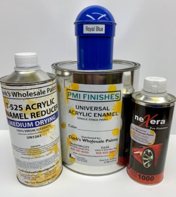 Royal Blue Gallon Kit Single Stage ACRYLIC ENAMEL Car Auto Paint Kit | eBay
