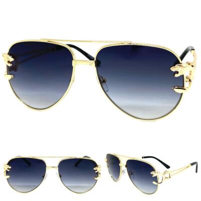 Classic Elegant Vintage Retro Hip Hop Rapper Style SUNGLASSES Gold ...
