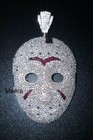 Solid 935 Silver With Pave Shiny CZ, Pink Ruby & Onyx Men's Jason Mask ...
