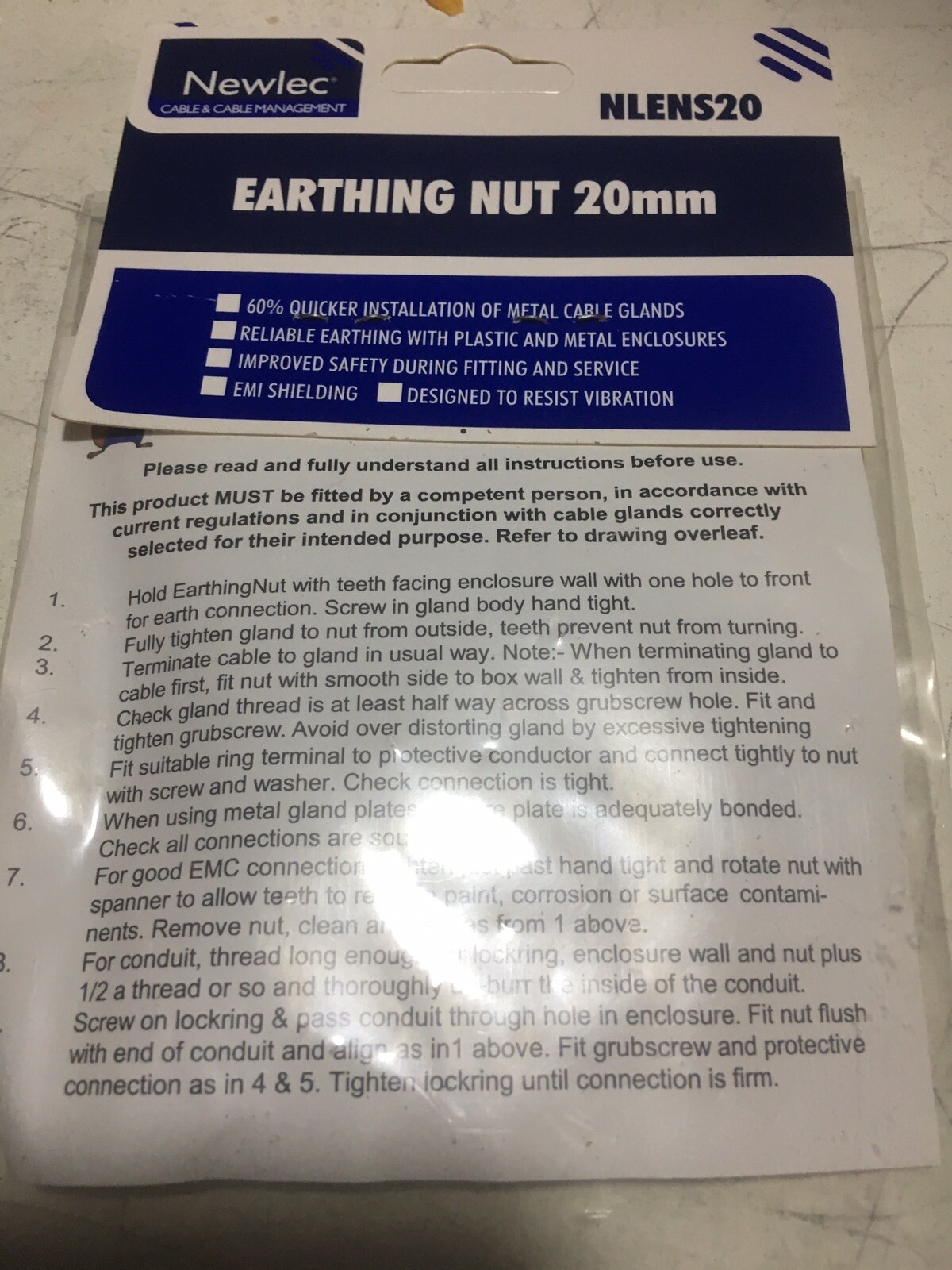 Earthing Nut SWA Size 20mm Brass Earthing Locknut Pack of 2 | eBay UK