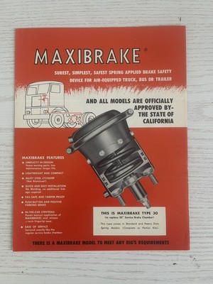 Vintage Automotive Parts Brochures MAXIBRAKE | eBay