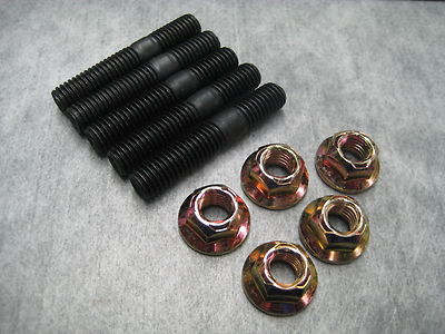8mm M8x1.25 Exhaust Manifold Stud Set of 5 Studs & 5 Lock Nuts - Ships ...