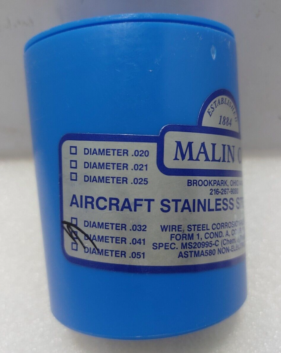Malin Co MS20995-C Aircraft Stainless Steel Lockwire DIAMETER .041 ...