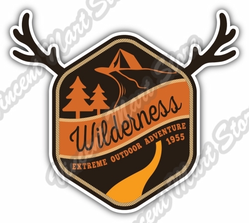 Wilderness Extreme Outdoor Adventure Travel Car Bumper Vinyl Sticker ...