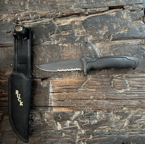 VINTAGE 1997 BUCK KNIVE USA 655 NIGHTHAWK SURVIVAL KNIFE W/ SHEATH ...