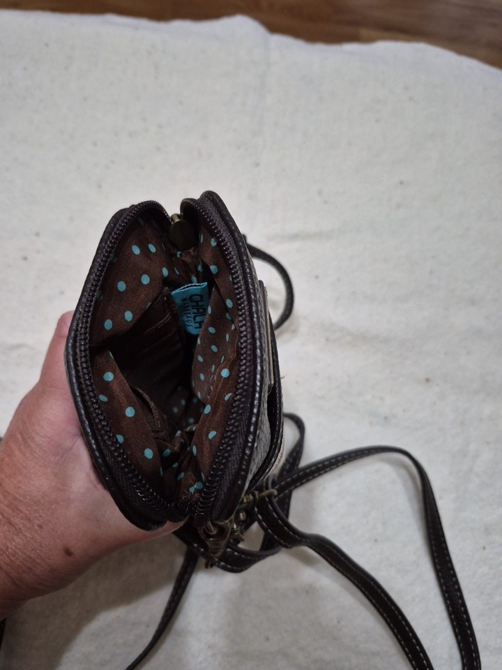 Chala Brown Stripe Cat Small Crossbody Purse | eBay