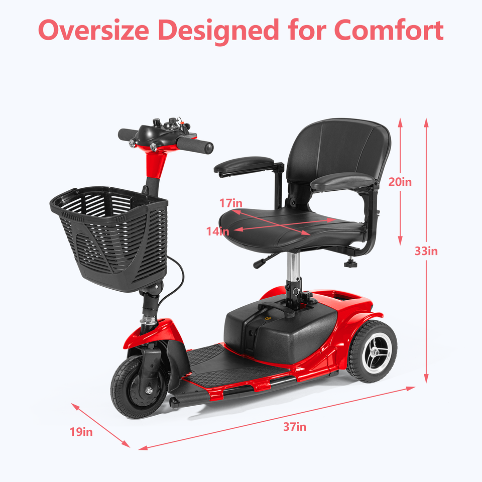 3 Wheel Folding Mobility Scooter Power Wheel Chairs Electric Long Range ...