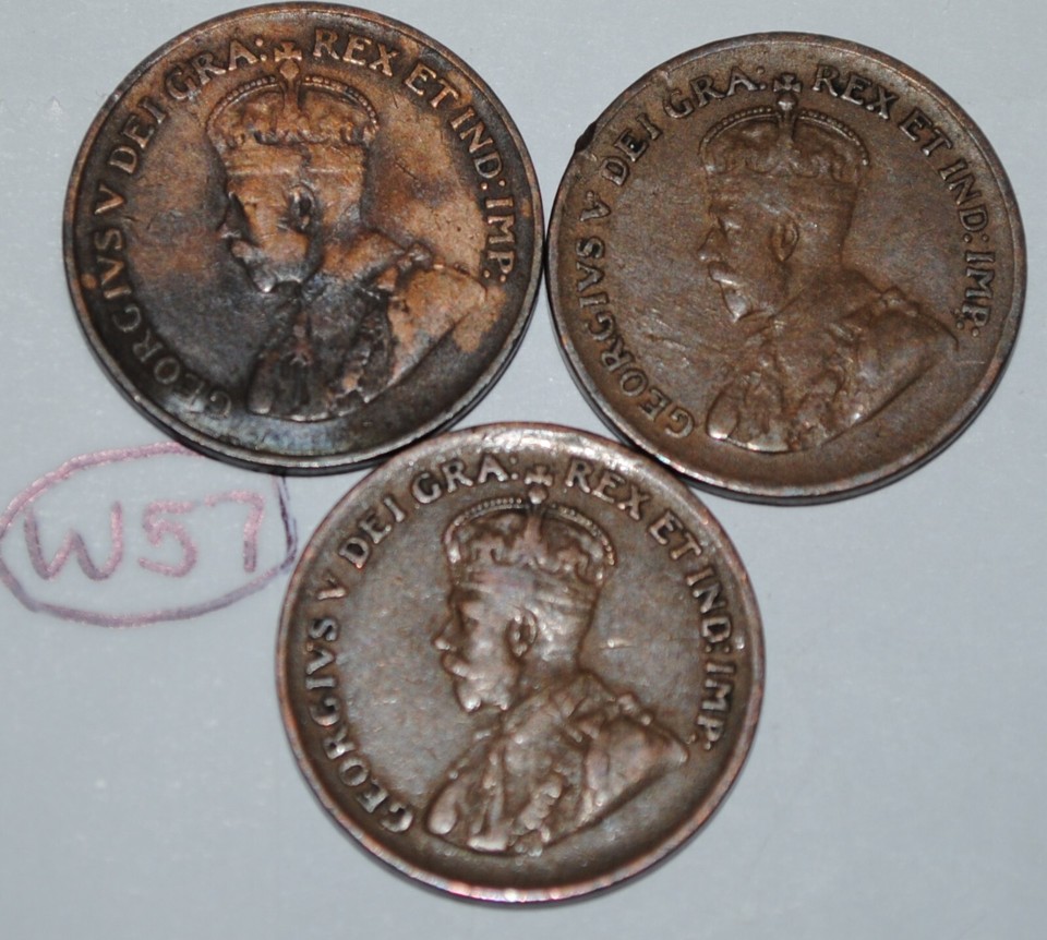 Canada 1921 1927 1931 George V 1 Cent Canadian Copper Coins Lot #W57 | eBay