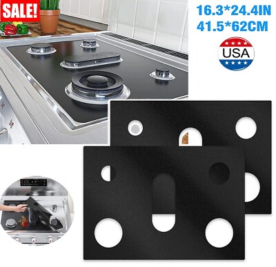 2× Reusable Gas Range Stove Top Burner Cover Protector Kitchen Non ...