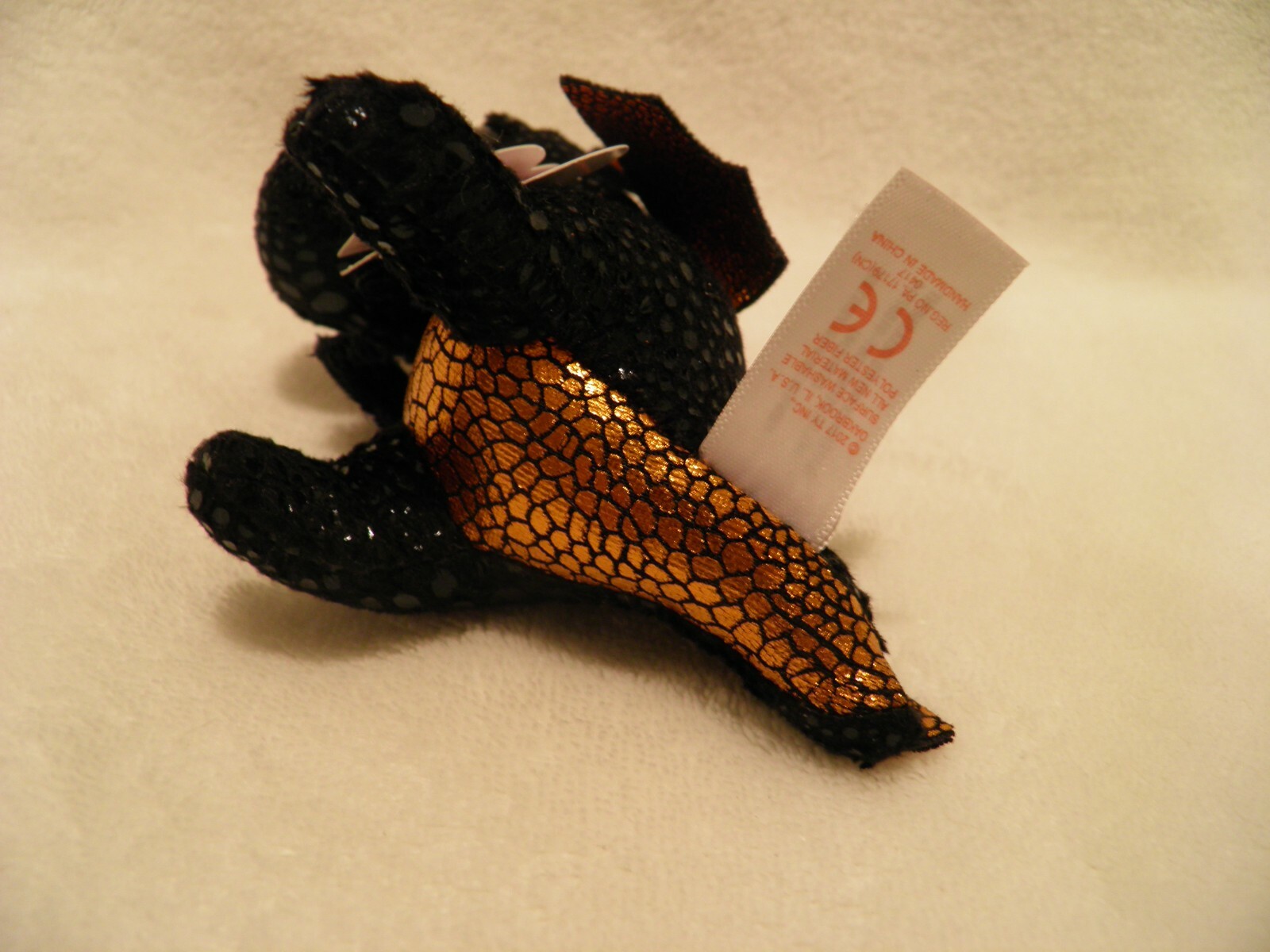 Ty Beanie Boos 2017 Merlin Key Clip Keychain Black Dragon Orange ...