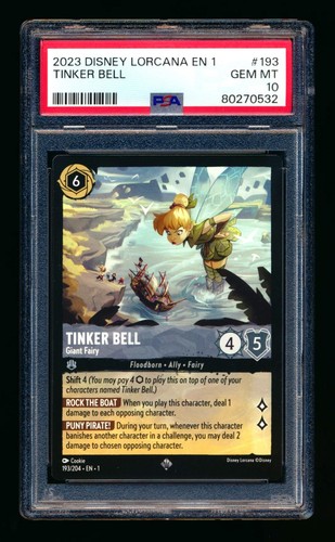 2023 DISNEY LORCANA 1ST CHAPTER GIANT TINKER BELL SUPER RARE #193/204 ...