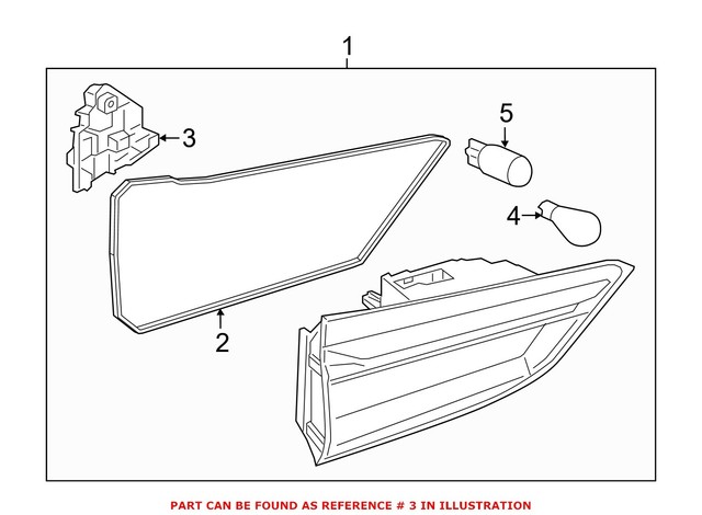 OEM BMW F48 F49 Bulb Holder Rear Light in Trunk Lid Left 63217438433 ...