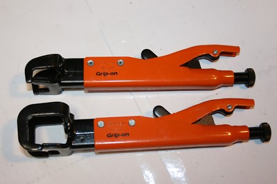 Grip-On 7" Axial Grip JJ-Shaped & LL-Shaped Locking Pliers 2-PIECE SET ...