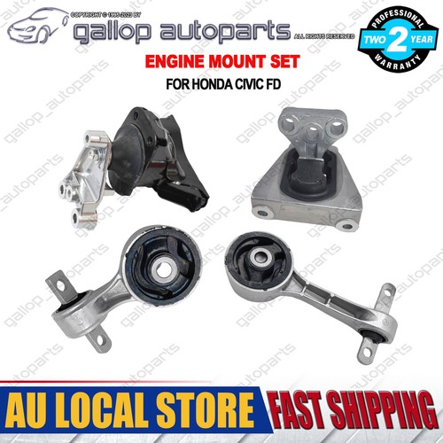 4 Engine Mount Set For Honda Civic FD 1.8L 2/06-01/12 Man Left+Right ...
