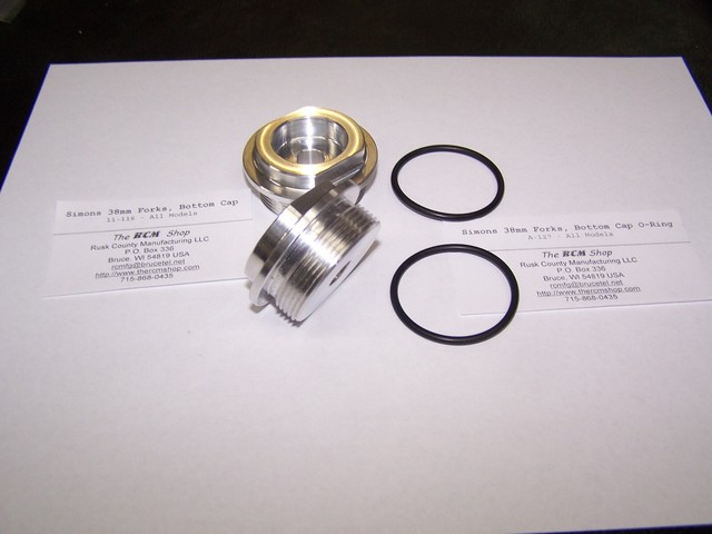 Two New Simons Forks 38mm Bottom Caps and O-Rings 11-116 AHRMA VMX ...