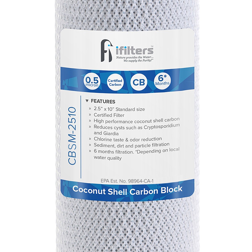 Coconut Shell CTO, Cyst Carbon Block Drinking Water Filter, 2.5 x 10, 0 ...