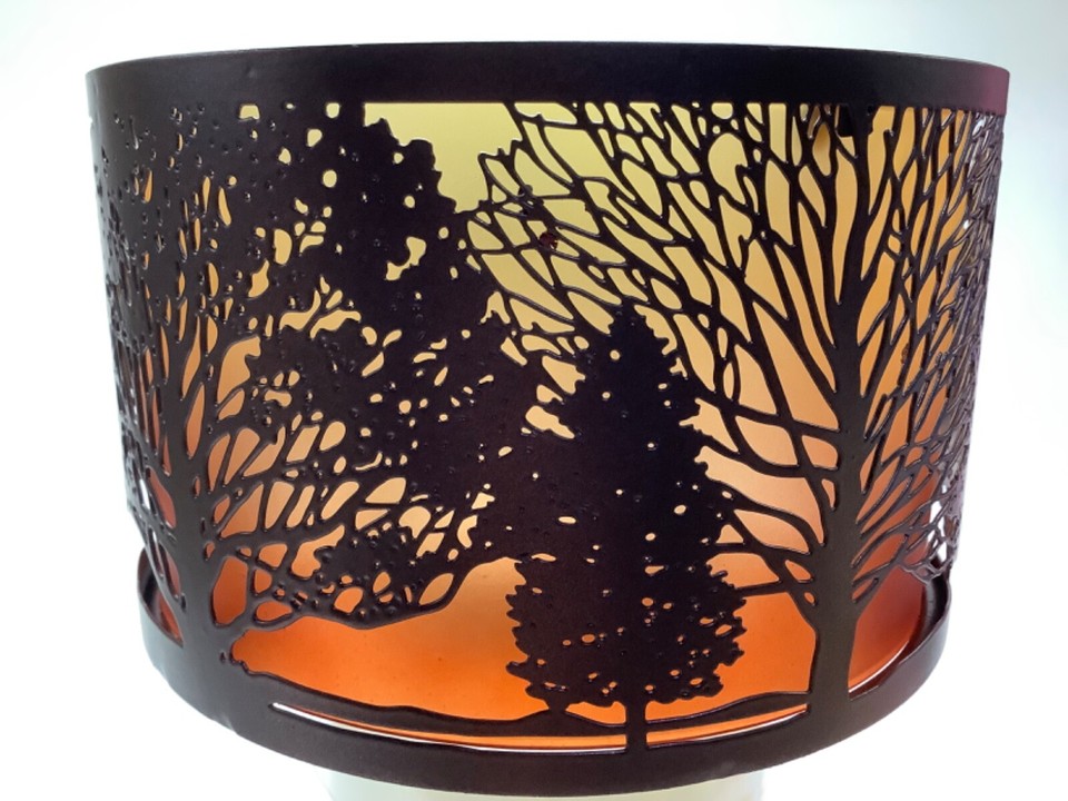 Yankee Candle Amber Glow TREES Ombre Glass and Bronze Metal Shade 3.5 ...