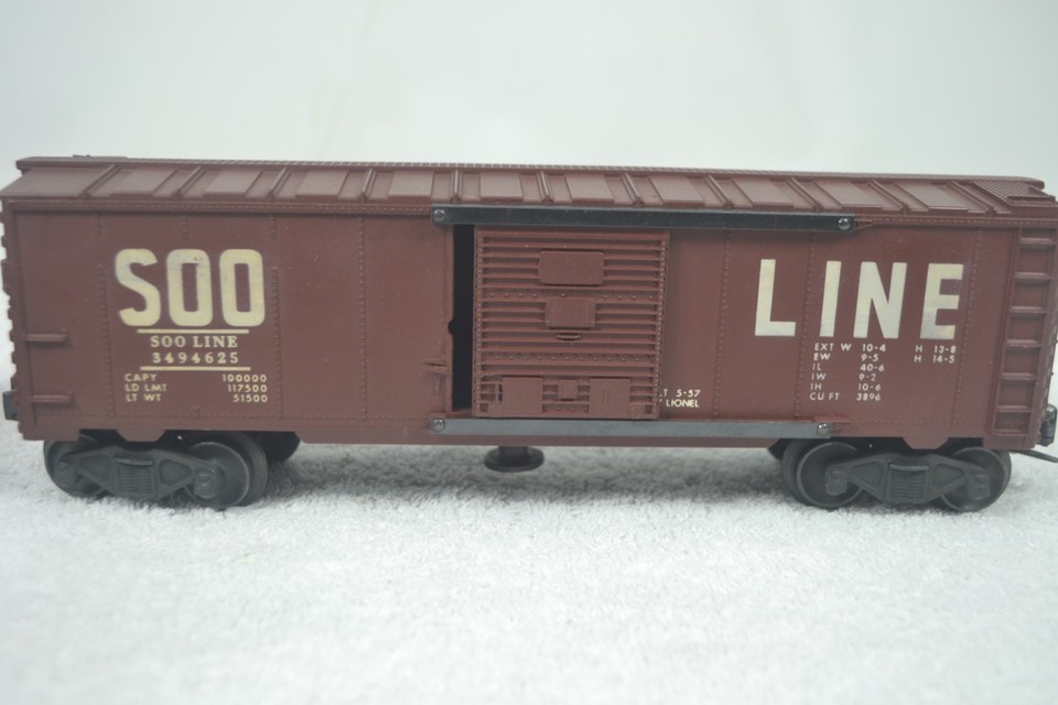 LIONEL POSTWAR 3494-625 SOO LINE BOX CAR, EXCELLENT TO EX-PLUS, BOXED ...