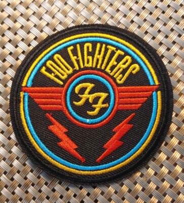 Foo Fighters (band) Round Lightning Embroidered Patch Iron-On Sew-On US ...