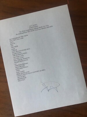 Hardy setlist reprint from 2023 Tour signed reproduction the ...