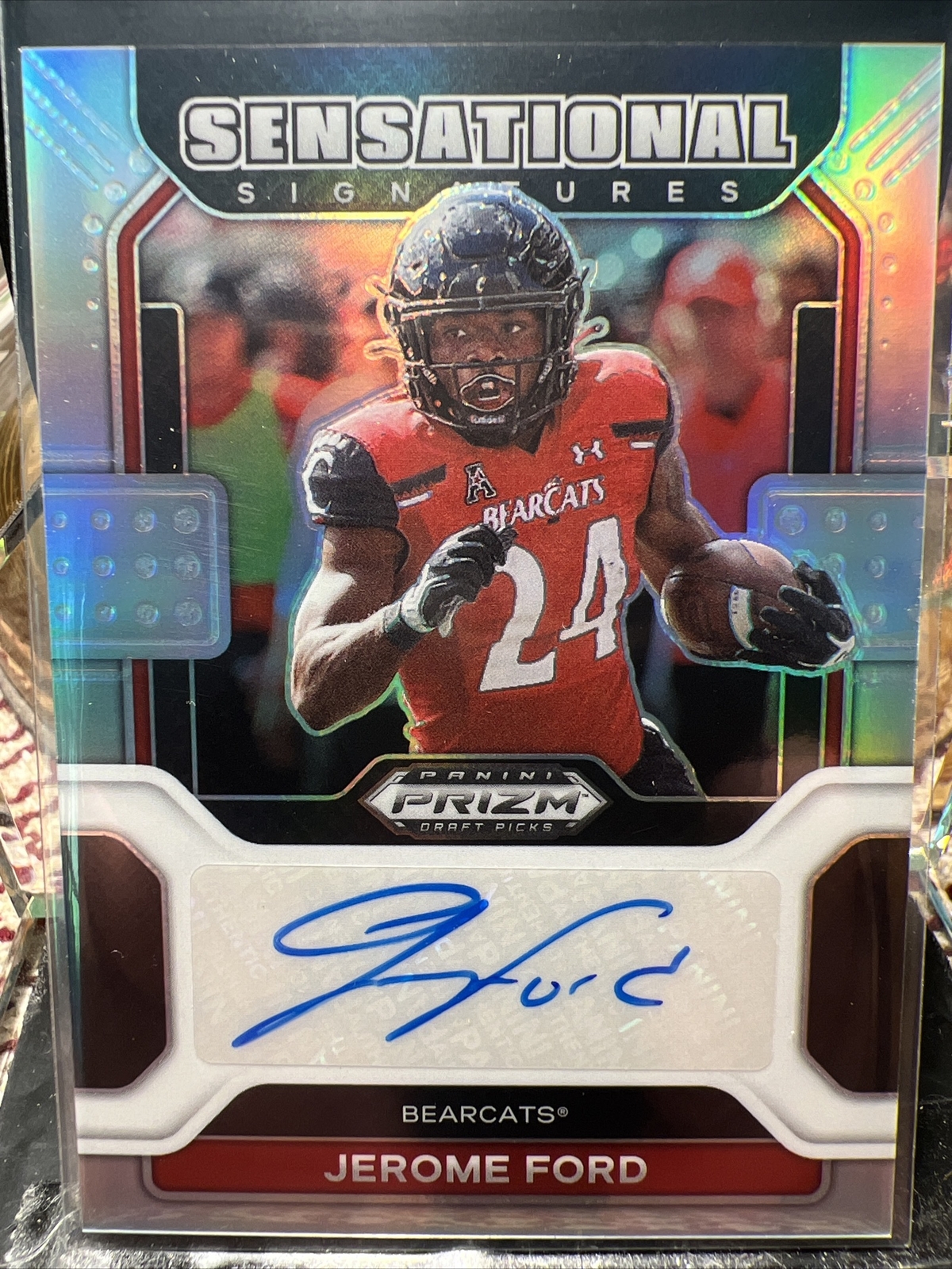 2023 Prizm Draft Picks Jerome Ford Sensational Signatures SILVER HOLO ...