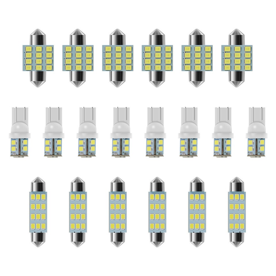 20Pcs LED Car Interior Lights DC 12V Car LED Bulb Kit T10 31mm 42mm LED ...