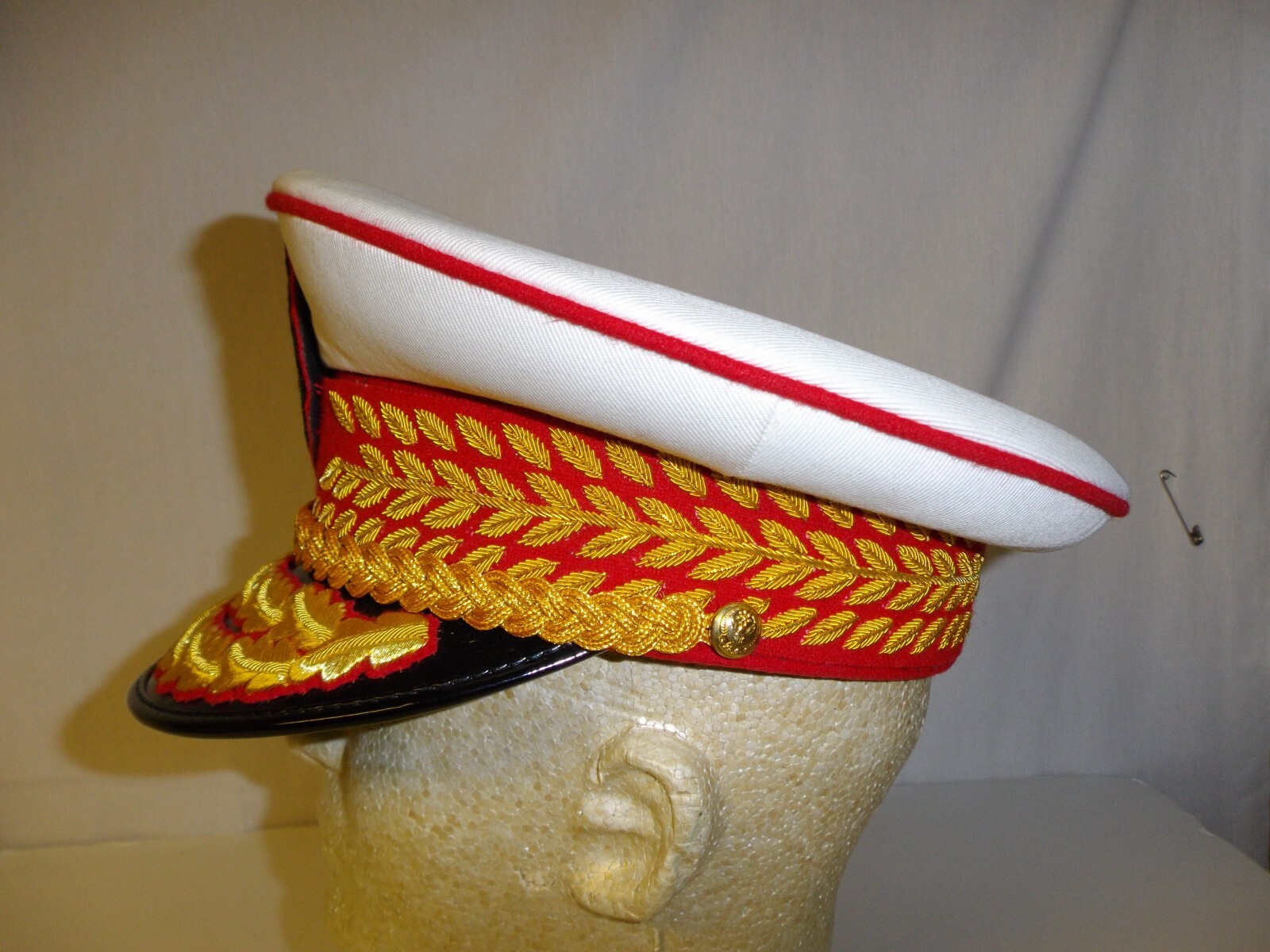 R25A-4 Libyan Dictator Muammar Gaddafi Dress white Visor Hat Size 58 7 ...
