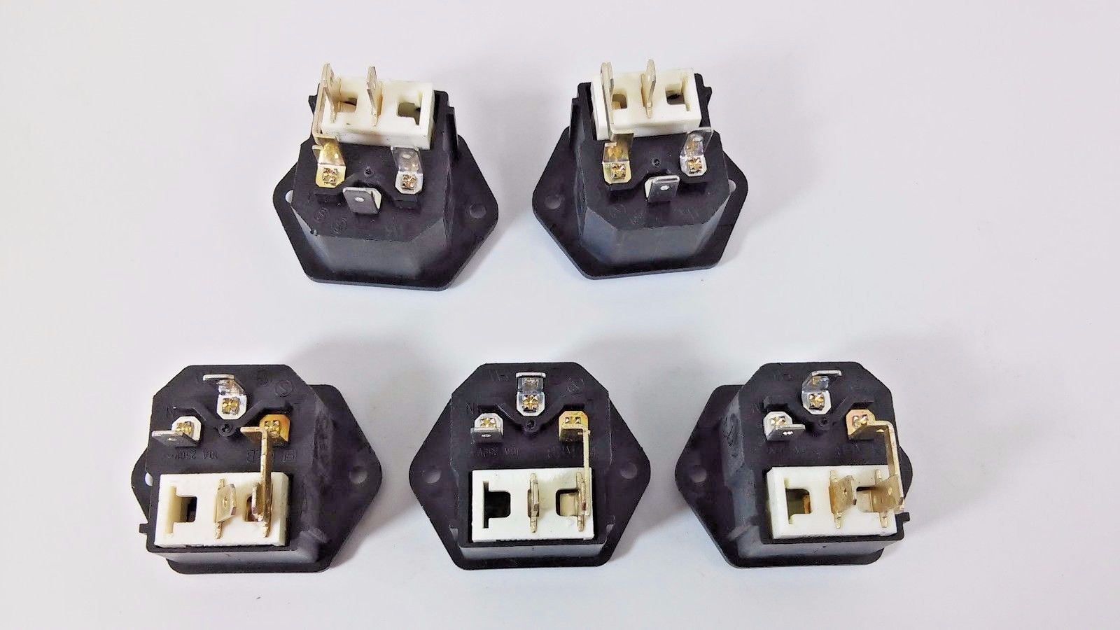 5 SCHURTER Power Entry Switch ON/OFF Module KEB Male 10A 250V SNAP IN ...