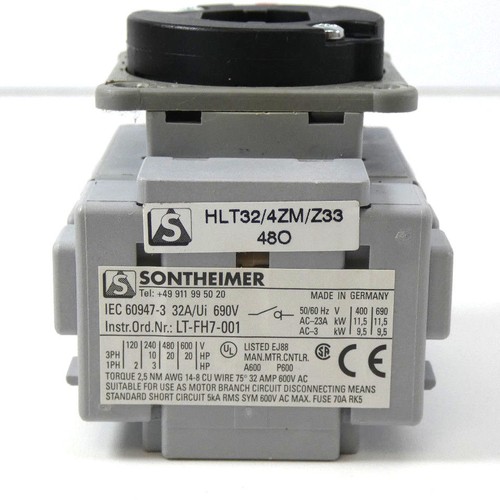 Sontheimer Main Switch LT-FH7-001 32A/Ui 690V | eBay