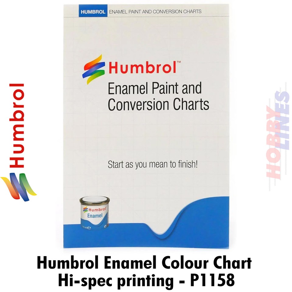 HUMBROL ENAMEL PAINT & CONVERSION CHART with Hi-Spec printing P1158 ...