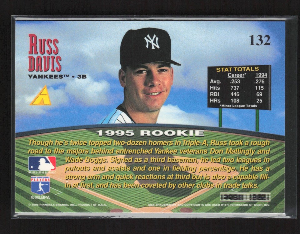 1995 Pinnacle Zenith Rookie Russ Davis RC #132 New York Yankees | eBay