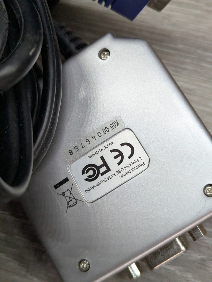 KVM Switch with 2-Port PS/2, USB and VGA Cables | eBay UK