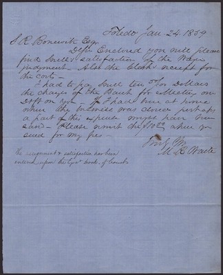 MORRISON R. WAITE - AUTOGRAPH LETTER SIGNED 01/24/1859 | eBay