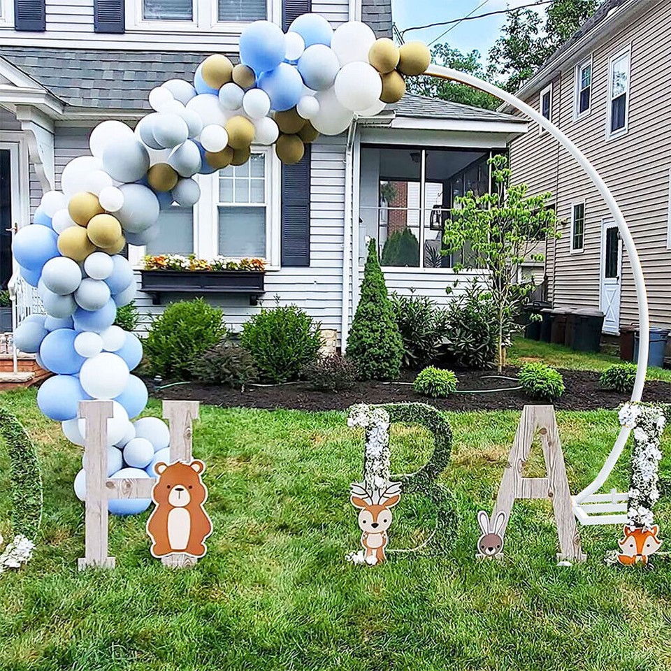 M/L Round Wedding Arch Backdrop Stand Outdoor Garden Lawn Beach Summer ...