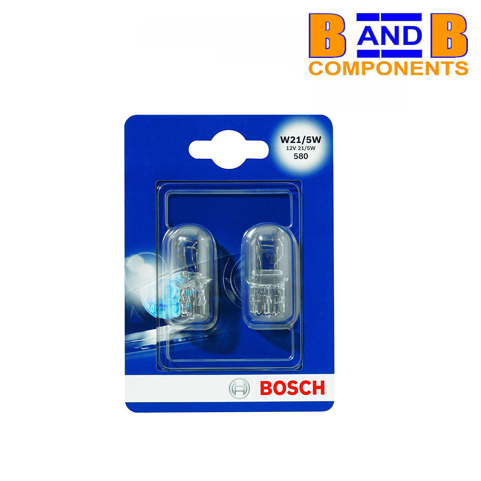 BOSCH BULB CAPLESS 580 W21/5W x 2 A1389 | eBay UK