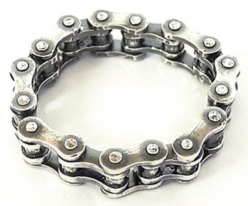 MOTORCYCLE CHAIN LINK STERLING 925 SILVER BIKER RING | eBay