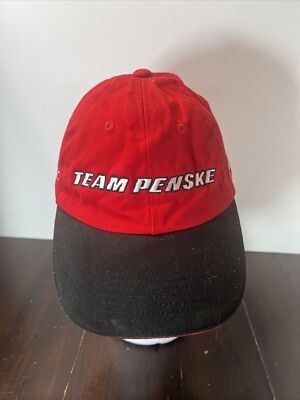 Team Penske Hat Mens Red Strap Back Indy Series #3 #6 Signed Racing ...