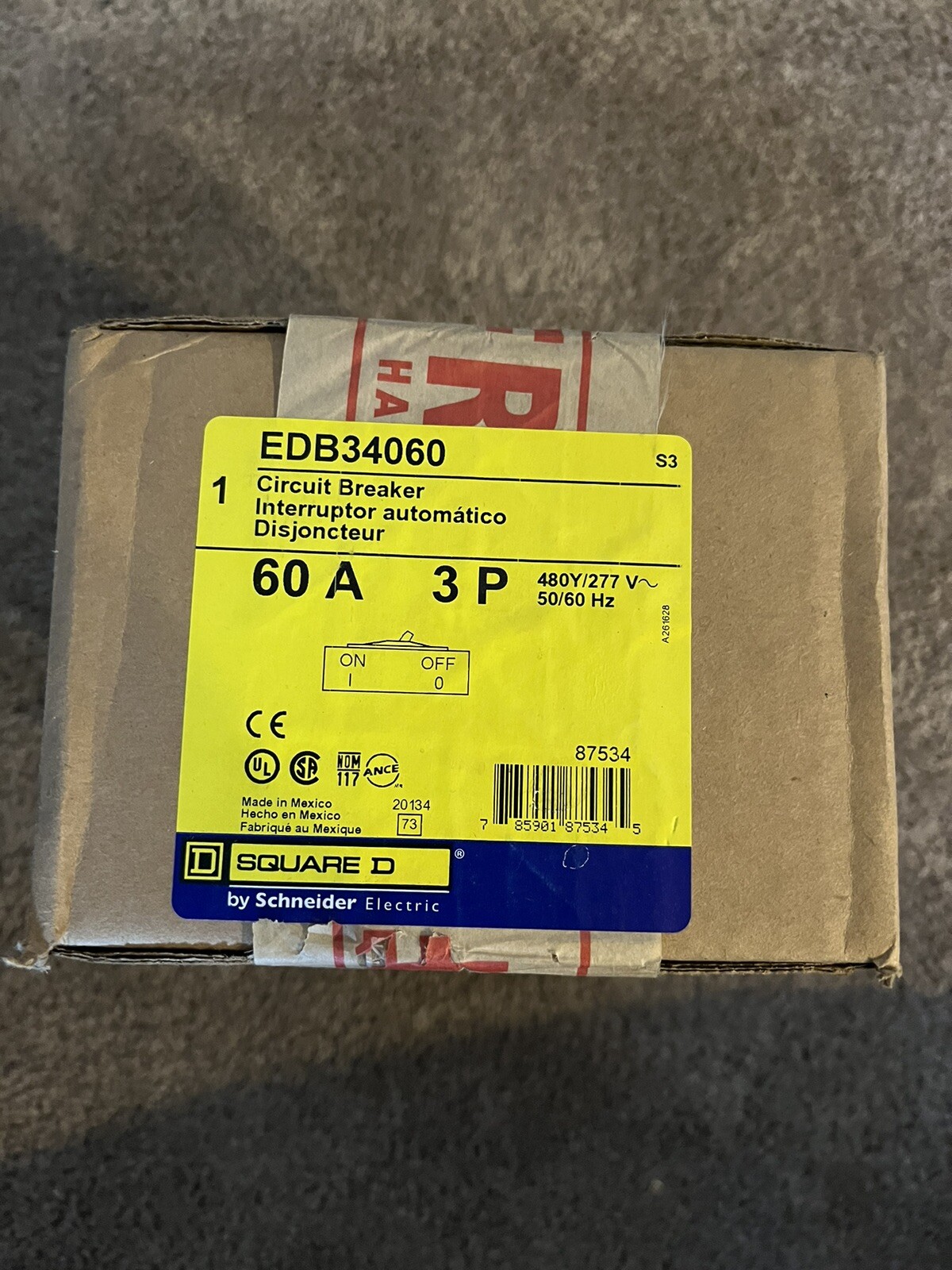 Schneider Electric EDB34060 60A Circuit Breaker 785901875345| eBay