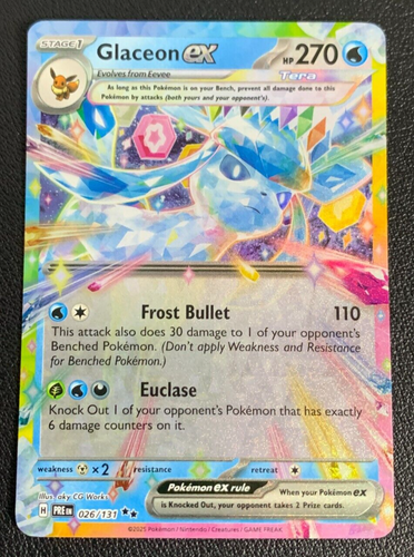 Glaceon ex 026/131 2025 Prismatic Evolutions Double Rare Pokemon TCG Card NM | eBay