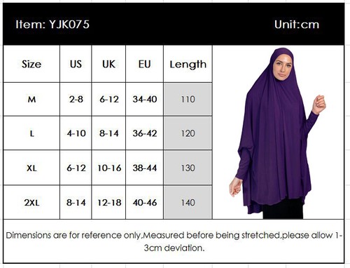 Muslim Women Long Prayer Scarf Dress Hijab Islam Full Cover Overhead ...