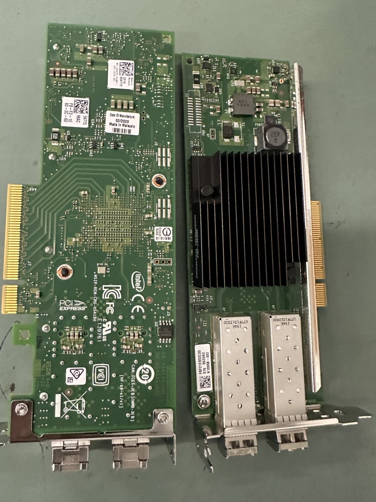 Lot of 2 Dell 5N7Y5 Intel X710-DA2 Dual-Port 10GB w/SFPs HBA Low ...