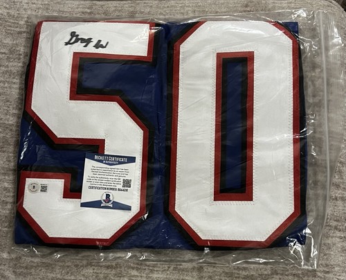 Gregory Greg Rousseau Autographed/Signed Blue Bills Jersey Beckett COA ...