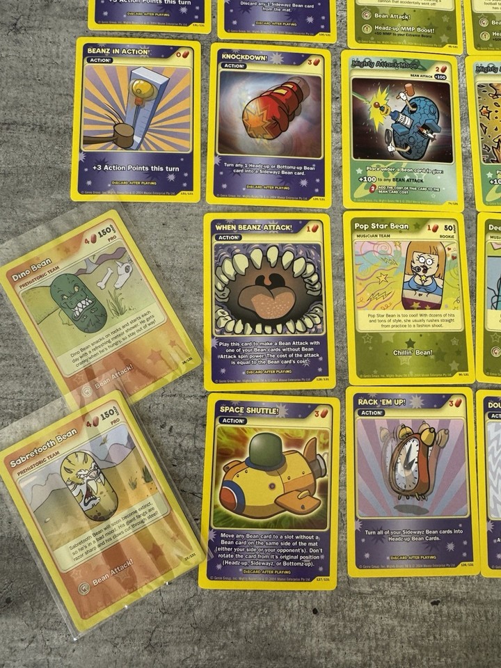 Mighty Beanz Trading Card Game 40 Card Lot With Sabretooth And Dino ...